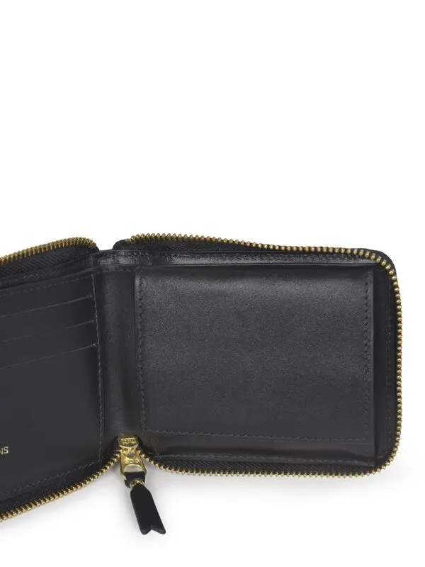 Comme Des Garçons Logo Printed Zip-around Wallet - Black