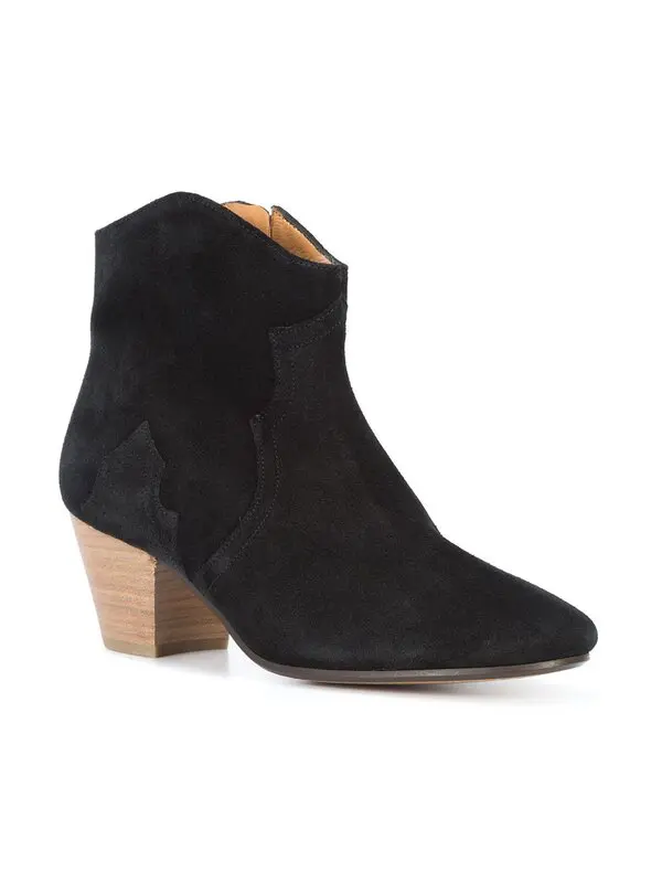 Isabel Marant Étoile Dicker Suede Zip Up Ankle Boots - Black