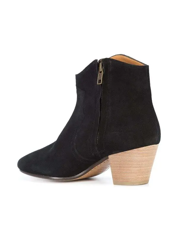 Isabel Marant Étoile Dicker Suede Zip Up Ankle Boots - Black