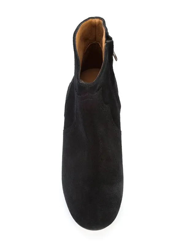 Isabel Marant Étoile Dicker Suede Zip Up Ankle Boots - Black