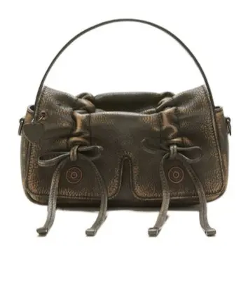 Acne Studios Multipocket Knot Detailed Micro Tote Bag - Dark Brown/beige