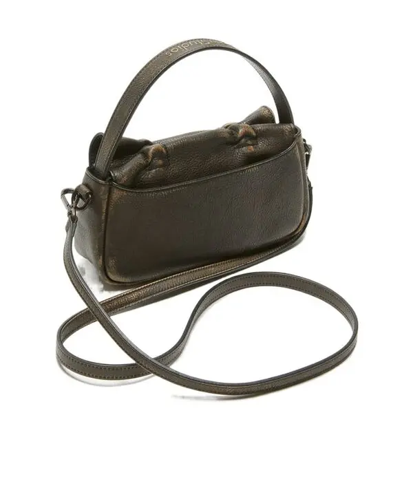 Acne Studios Multipocket Knot Detailed Micro Tote Bag - Dark Brown/beige