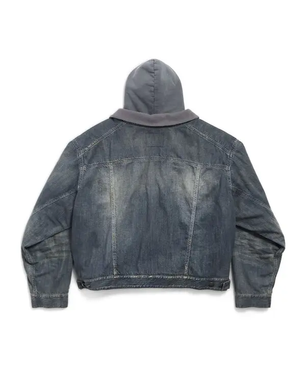 Balenciaga Layered Denim Jacket With Trompe L'oeil Effect - Blue