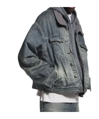 Balenciaga Layered Denim Jacket With Trompe L'oeil Effect - Blue