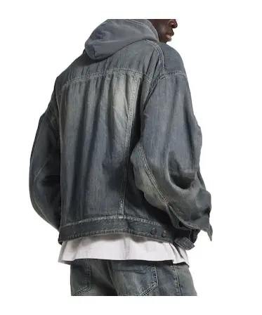 Balenciaga Layered Denim Jacket With Trompe L'oeil Effect - Blue