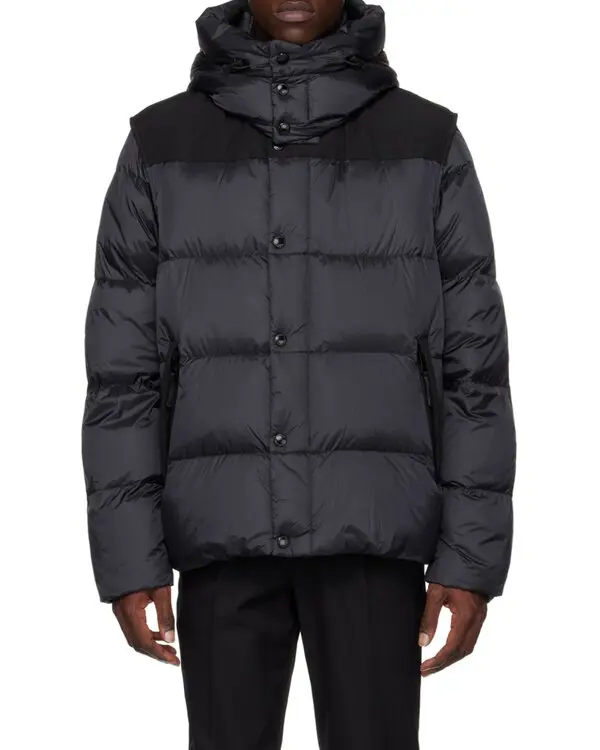 Burberry Detachable Sleeve Padded Puffer Jacket - Navy