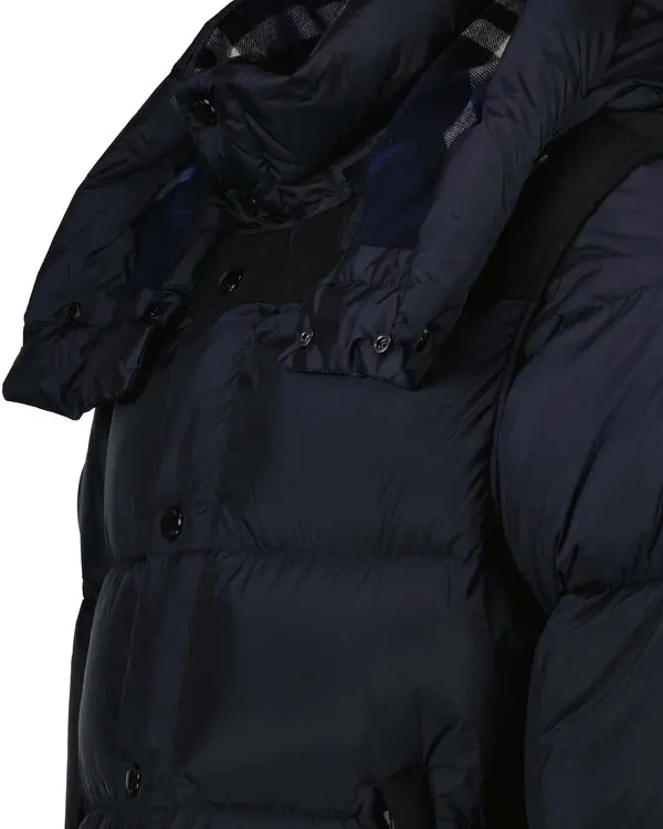 Burberry Detachable Sleeve Padded Puffer Jacket - Navy