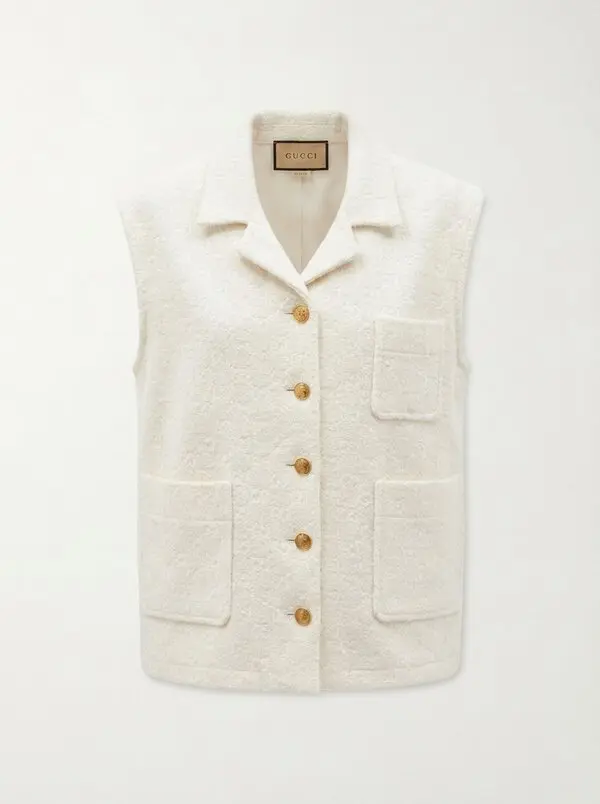 Gucci Gg Cotton Jersey Gilet - Ivory White