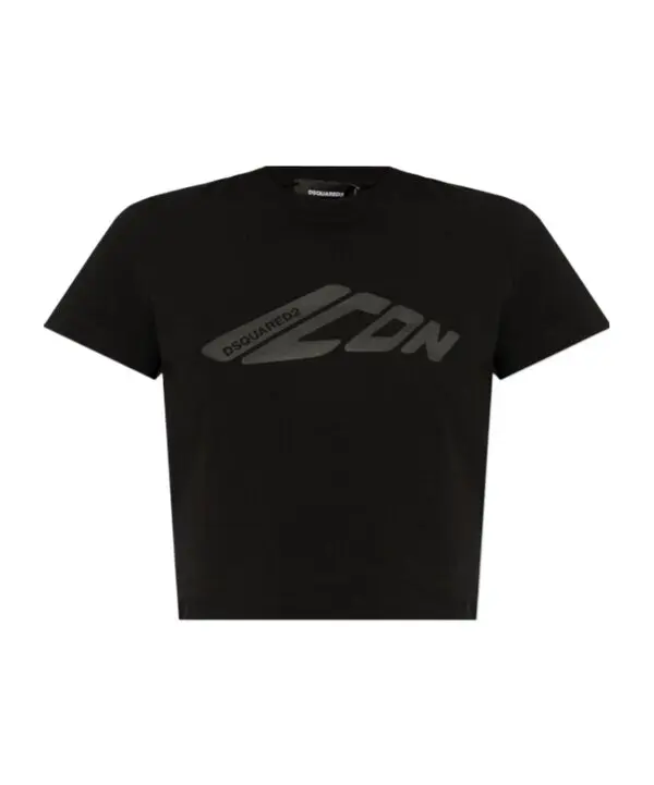 Dsquared2 Icon Printed Cropped T-shirt - Black
