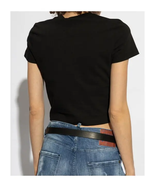 Dsquared2 Icon Printed Cropped T-shirt - Black