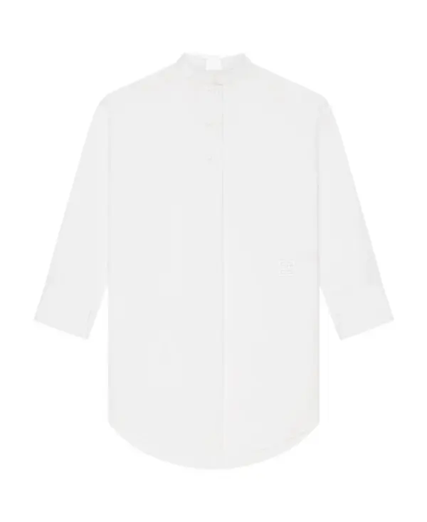 Givenchy Collared Long-sleeve Shirt Dress - White