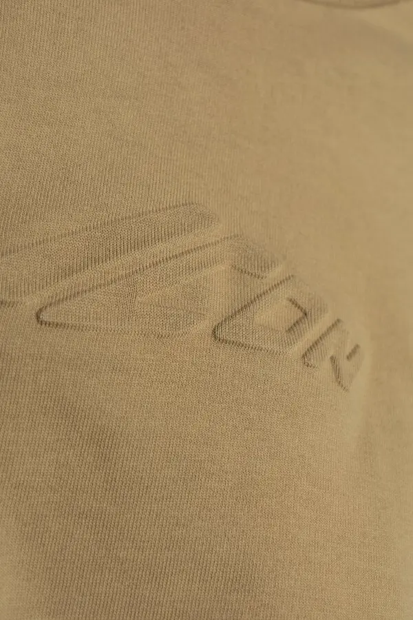 Dsquared2 Logo Embossed Cropped T-shirt - Beige