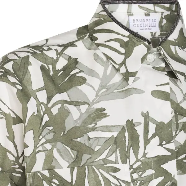 Brunello Cucinelli Leaf Print Short-sleeve Shirt - No