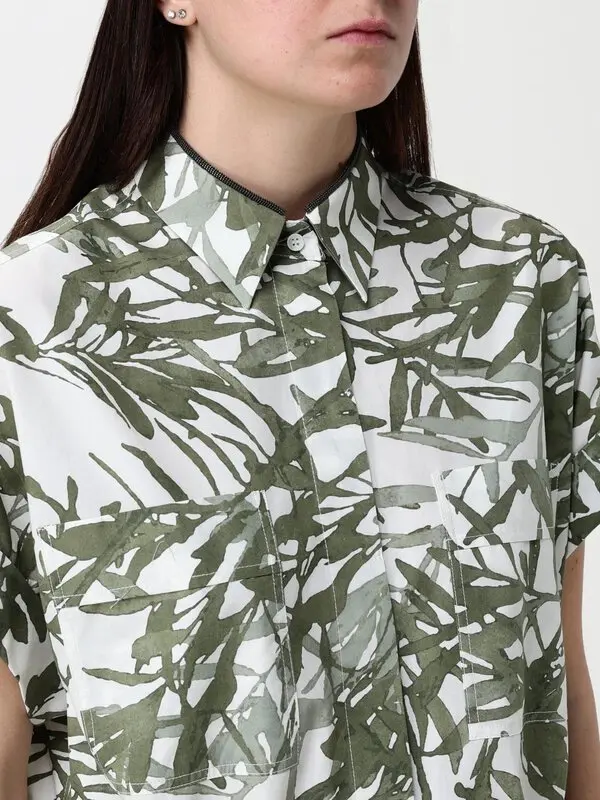 Brunello Cucinelli Leaf Print Short-sleeve Shirt - No
