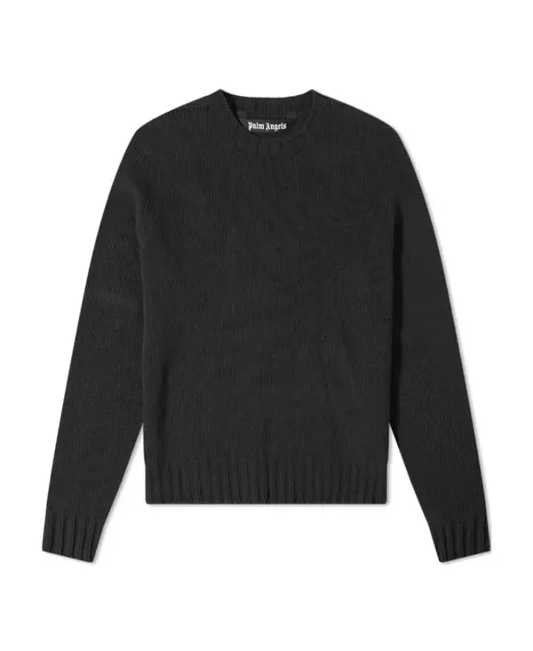 Palm Angels Logo Intarsia Knitted Jumper - Black