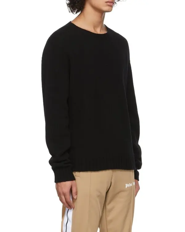 Palm Angels Logo Intarsia Knitted Jumper - Black