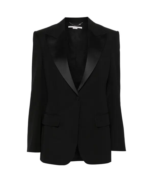 Stella McCartney Single-breasted Blazer With Curved Hem - Black