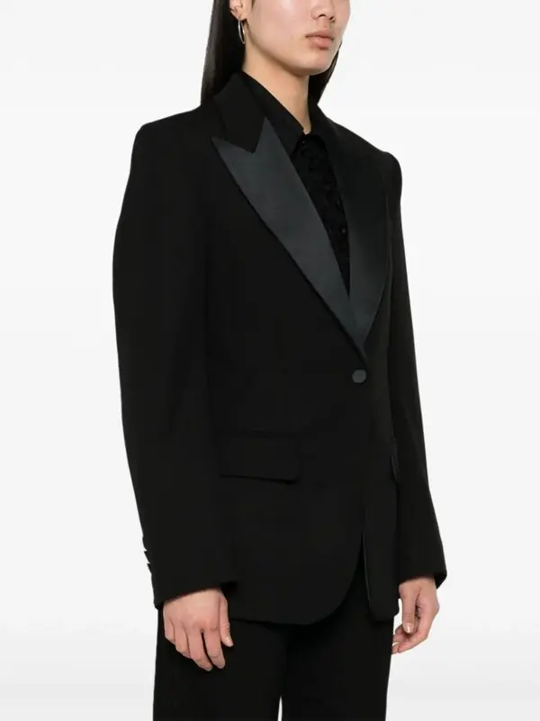 Stella McCartney Single-breasted Blazer With Curved Hem - Black