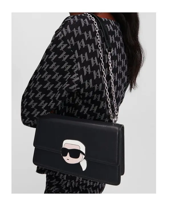 Karl Lagerfeld Ikonik Leather Shoulder Bag