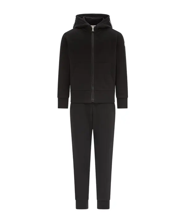 Moncler Cotton Tracksuit With Zip-up Hoodie And Elasticated Waistband Trousers - Black