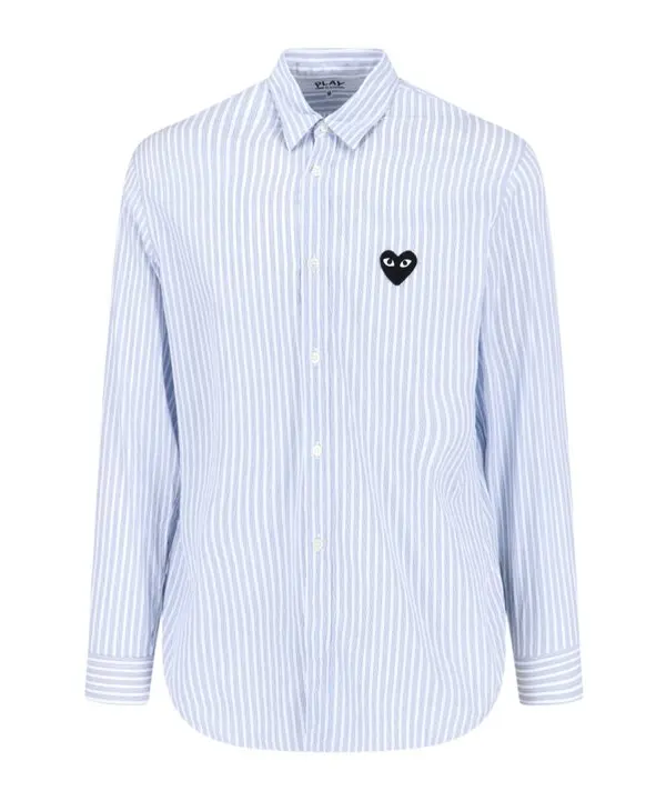 Play Comme Des Garcon Striped Shirt With Heart Patch