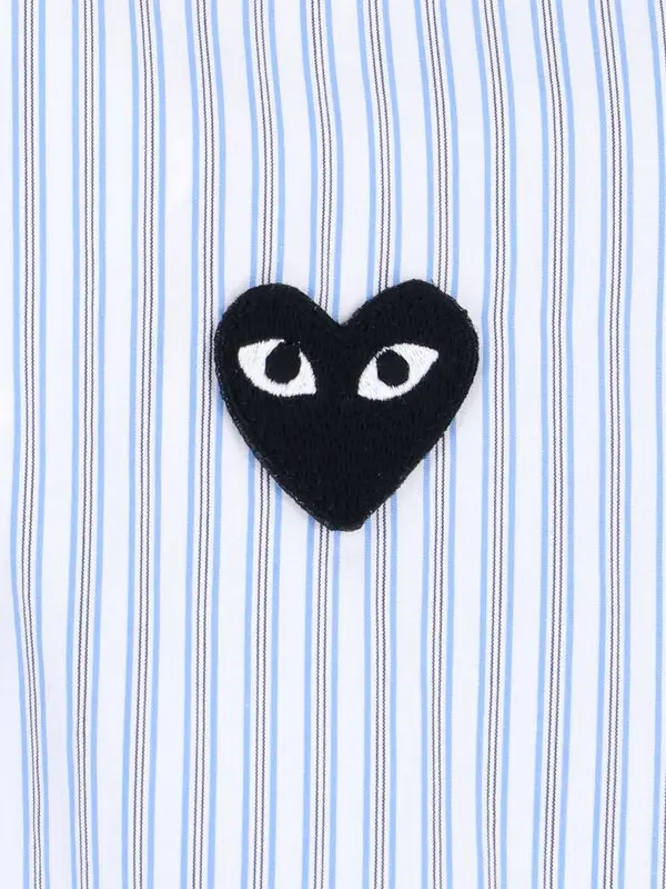 Play Comme Des Garcon Striped Shirt With Heart Patch