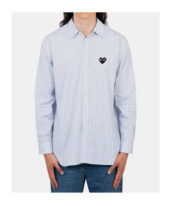 Play Comme Des Garcon Striped Shirt With Heart Patch