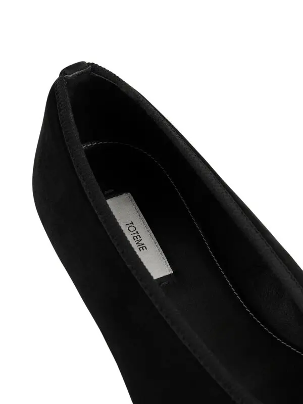 TOTEME Square Toe Slip-on Flats - Black