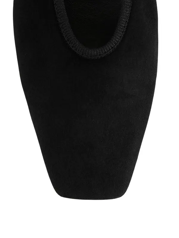 TOTEME Square Toe Slip-on Flats - Black