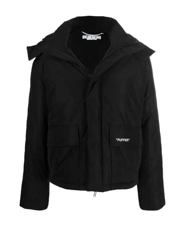 Off-White Logo Puffer Jacket - Black