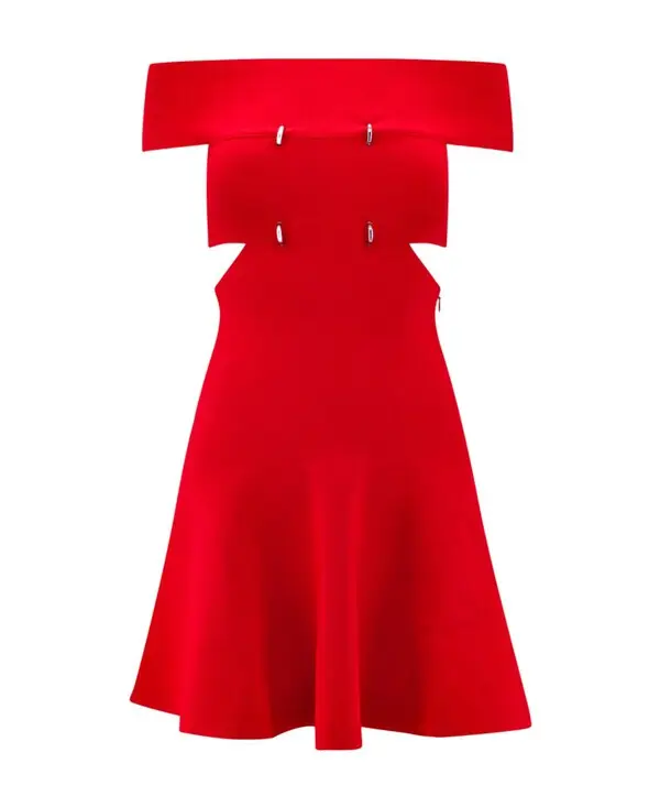 Alexander McQueen Cut-out Off-shoulder Mini Dress
