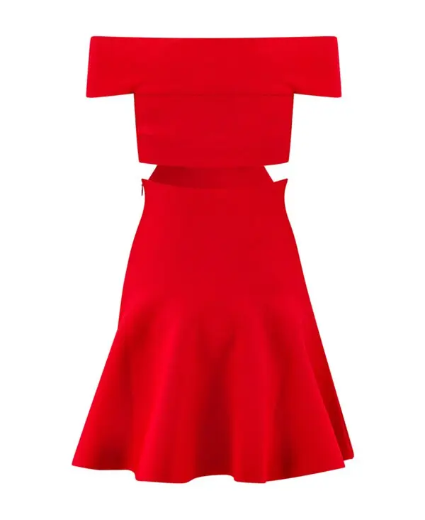 Alexander McQueen Cut-out Off-shoulder Mini Dress