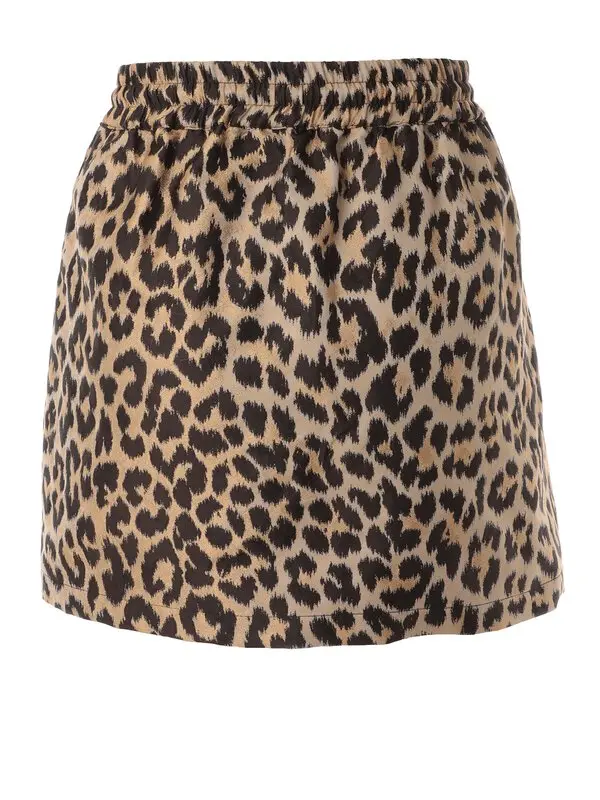 Dior Leopard Print Elasticated Drawstring Skirt