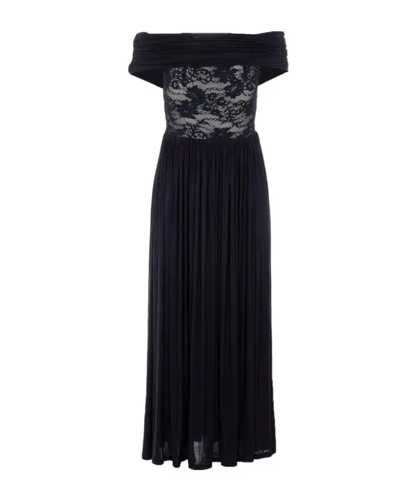 Zimmermann Off-shoulder Lace Midi Dress - Black