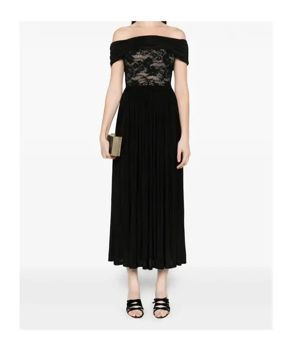 Zimmermann Off-shoulder Lace Midi Dress - Black