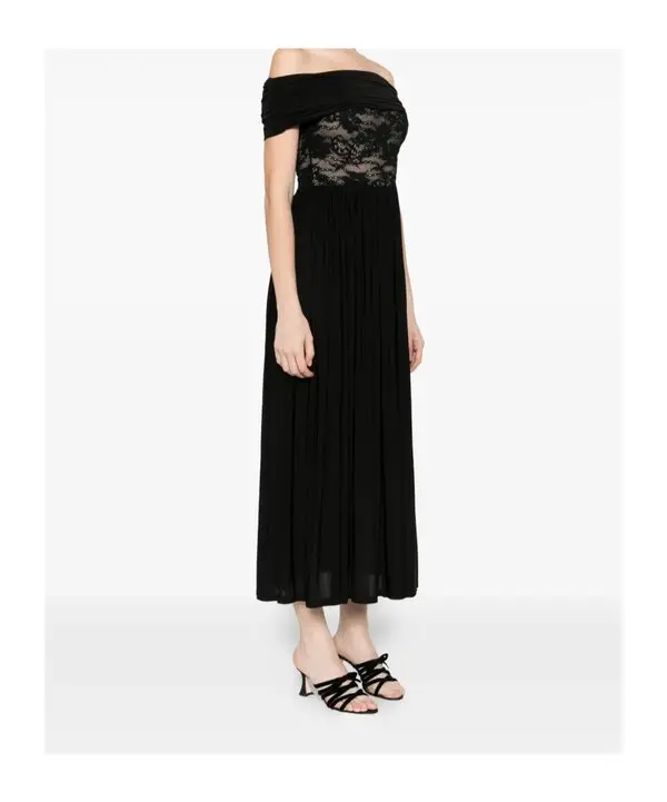 Zimmermann Off-shoulder Lace Midi Dress - Black