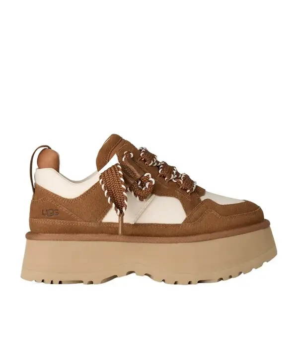 UGG Astromel Logo Debossed Lace-up Sneakers - Chestnut