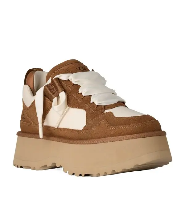 UGG Astromel Logo Debossed Lace-up Sneakers - Chestnut
