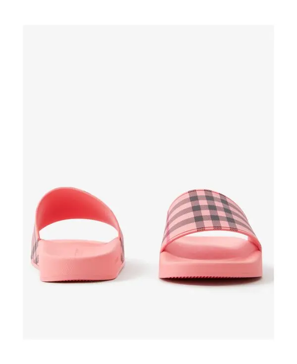 Burberry Check-print Flat Slides
