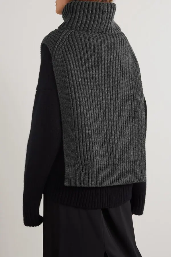 THE ROW Aso Ribbed Cashmere High-neck Tank Vest