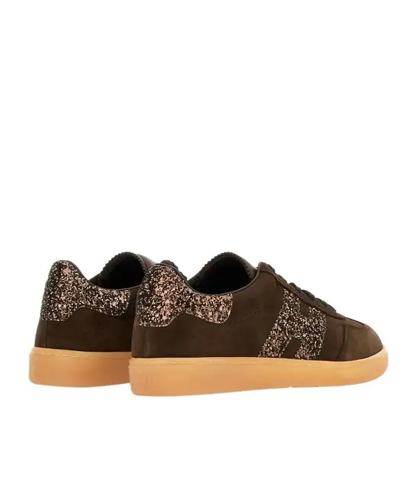Hogan Suede And Glitter Sneakers - Brown