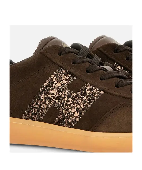 Hogan Suede And Glitter Sneakers - Brown