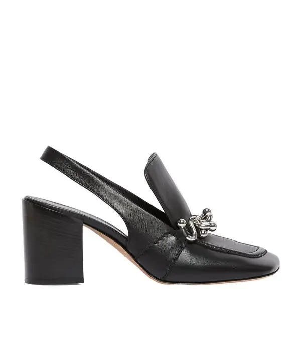 Sportmax Square-toe Heeled Slingback Pumps With Chain Detail