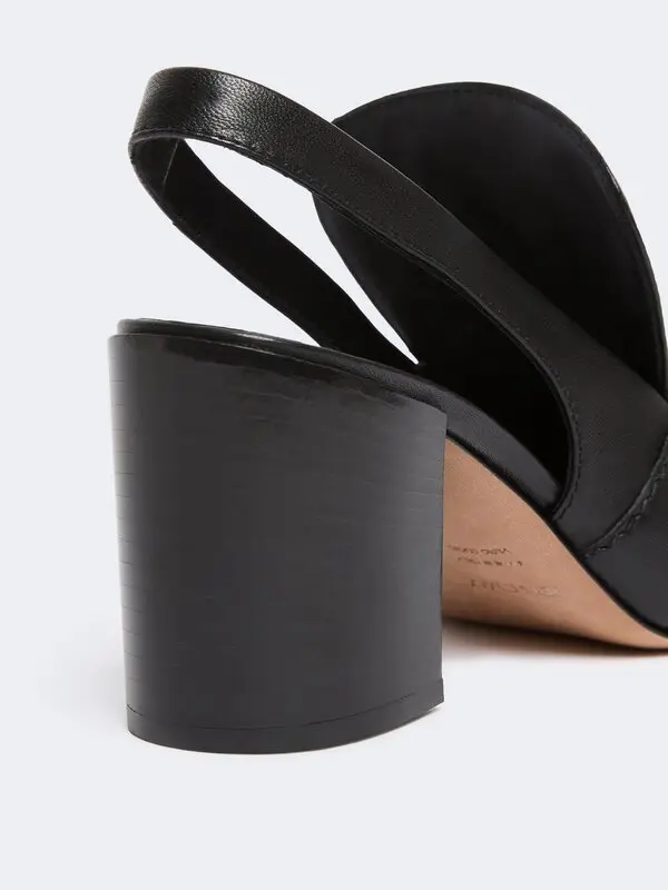 Sportmax Square-toe Heeled Slingback Pumps With Chain Detail