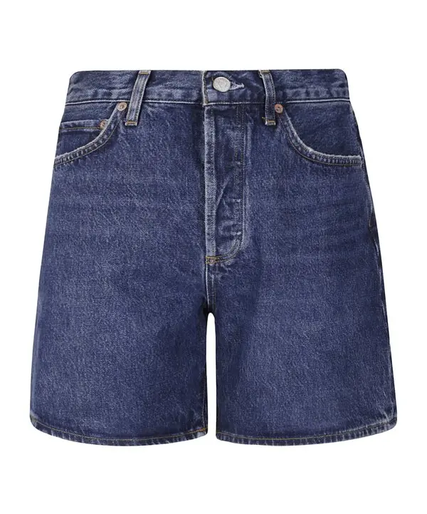 AGOLDE Dame High-rise Wide-leg Denim Shorts - Blue