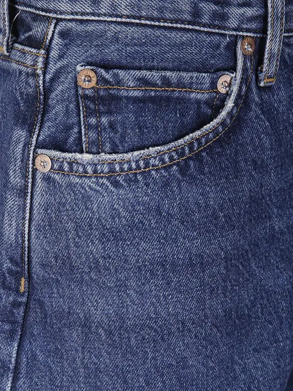 AGOLDE Dame High-rise Wide-leg Denim Shorts - Blue