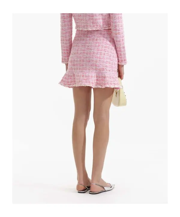 SELF-PORTRAIT Flared Tweed Miniskirt