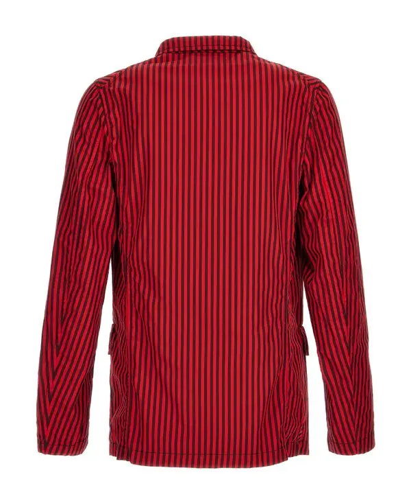 Comme Des Garçons Striped Buttoned Blazer