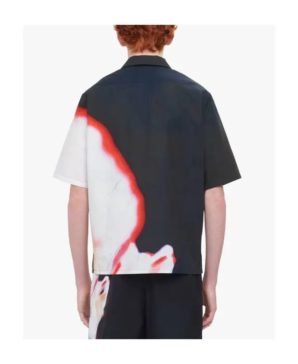 Alexander McQueen Floral Printed Short-sleeved Shirt - Black