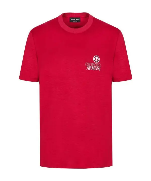 Giorgio Armani Short-sleeved Round Collar T-shirt - Red